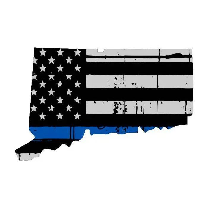 Thin Blue line decal - State of Connecticut Thin Blue Line Grey ...