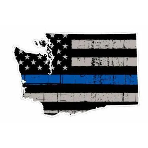 thin-blue-line-decal-state-of-washington-grey-tattered-flag-decal ...