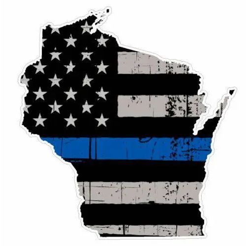 Thin Blue line decal - State of Wisconsin Tattered Flag Decal - Various ...